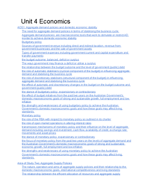 Economics- Unit 3 - Grade: 12 - Victorian Certificate of Education ...