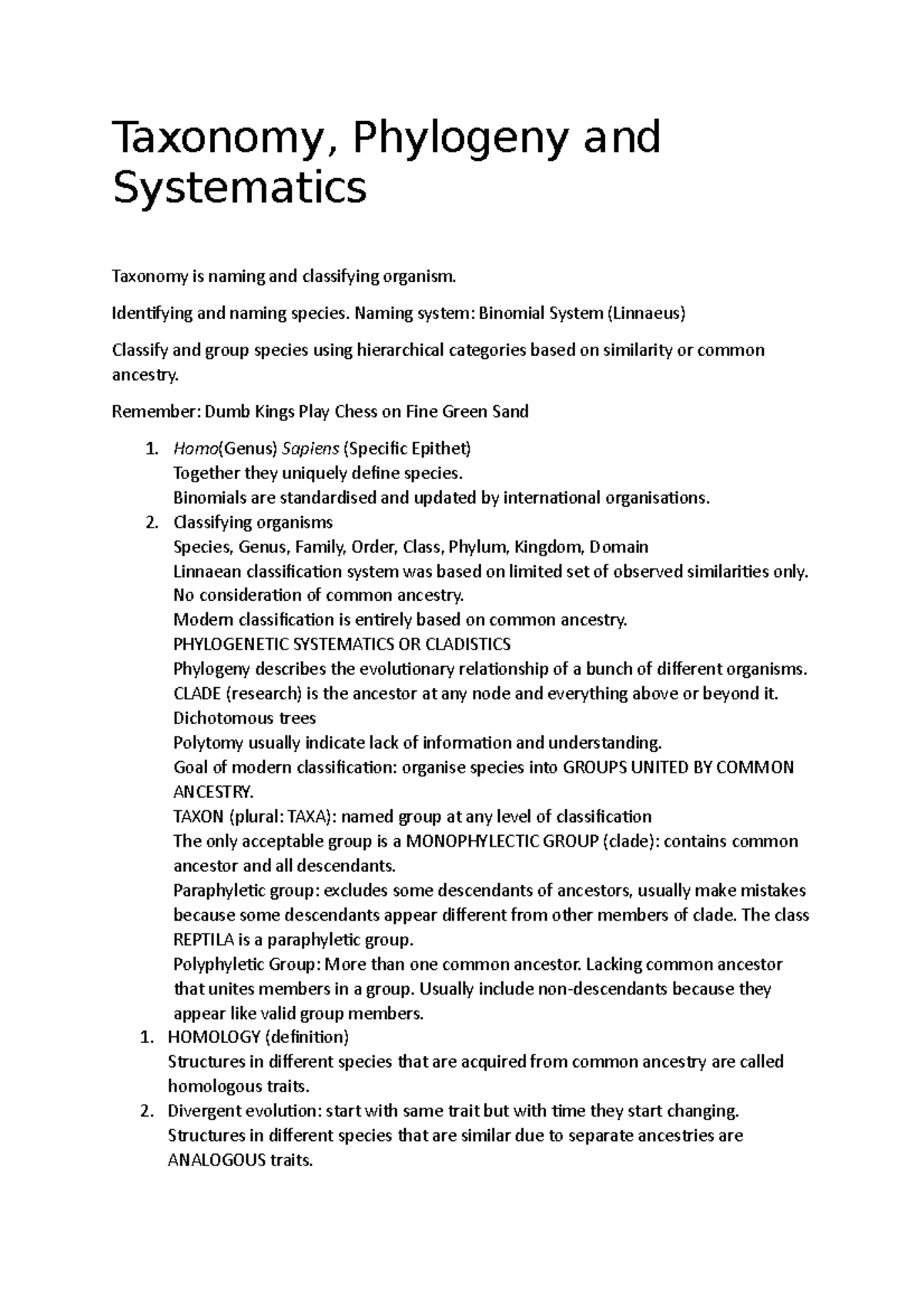 Taxonomy, Phylogeny and Systemics - Taxonomy, Phylogeny and Systematics ...