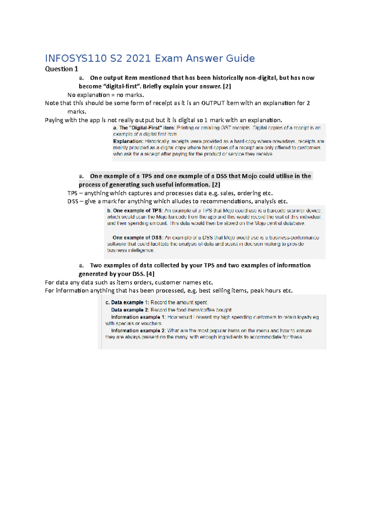 Infosys 110 S2 2021 Exam Answer Guide - INFOSYS110 S2 2021 Exam Answer ...