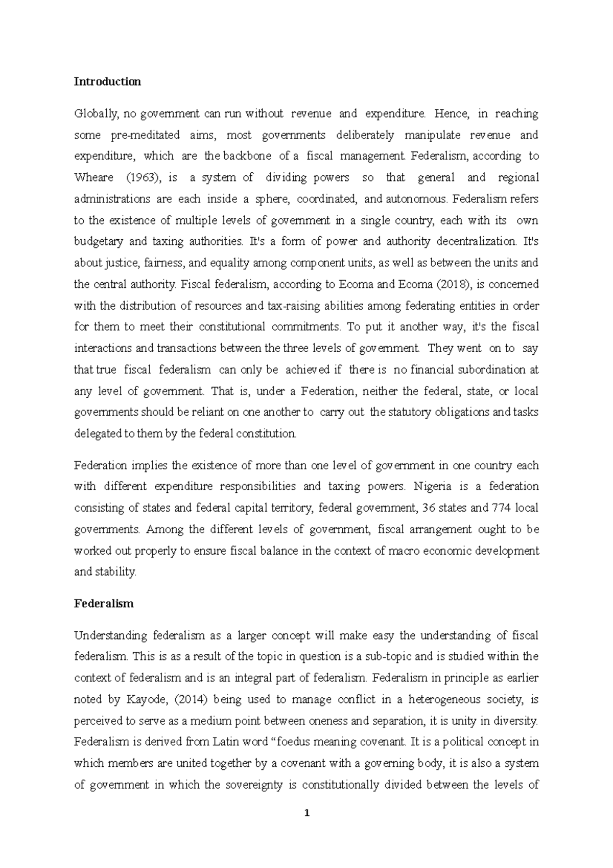 PADM 303 - OFFICE - Introduction Globally, no government can run ...