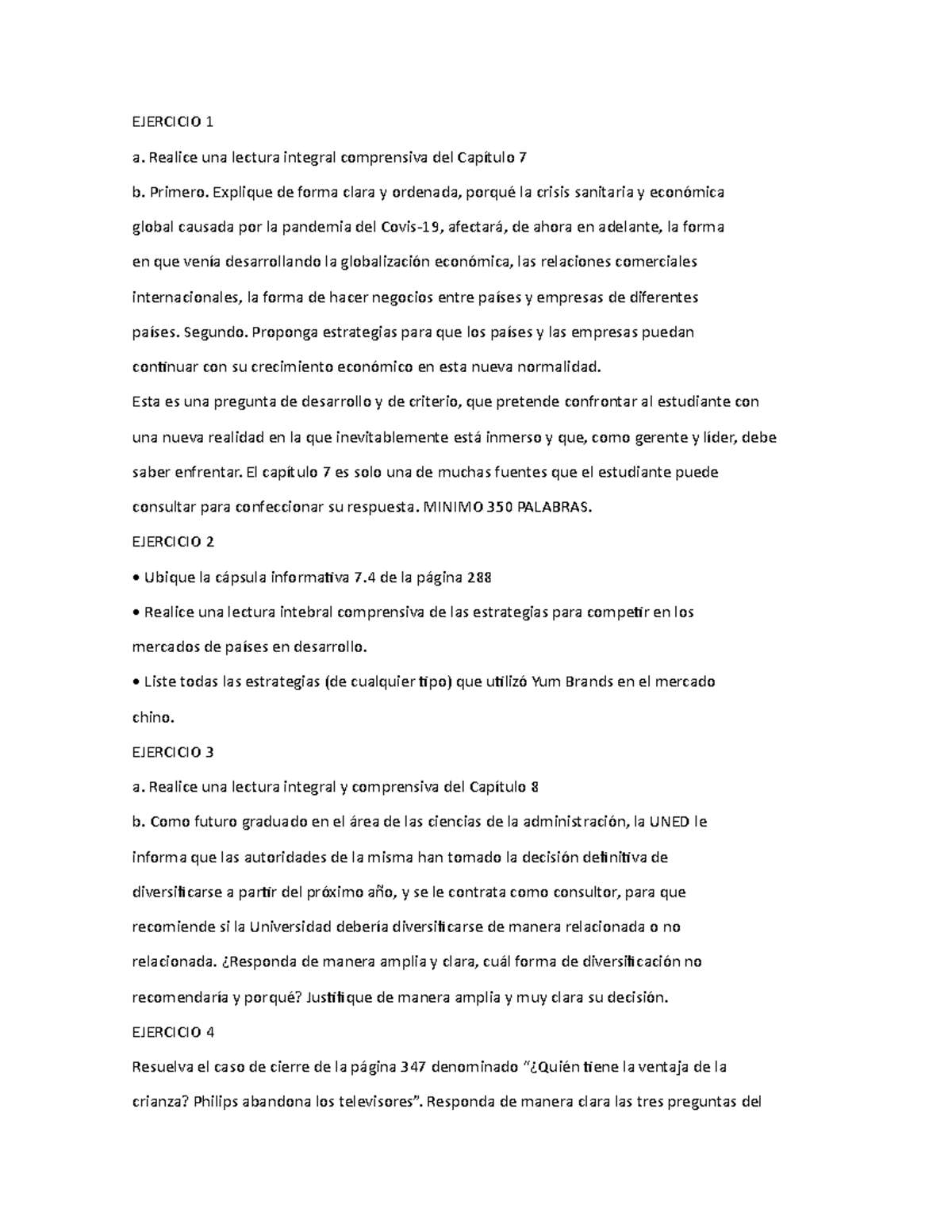 Tarea 2 - EJERCICIO 1 a. Realice una lectura integral comprensiva del ...