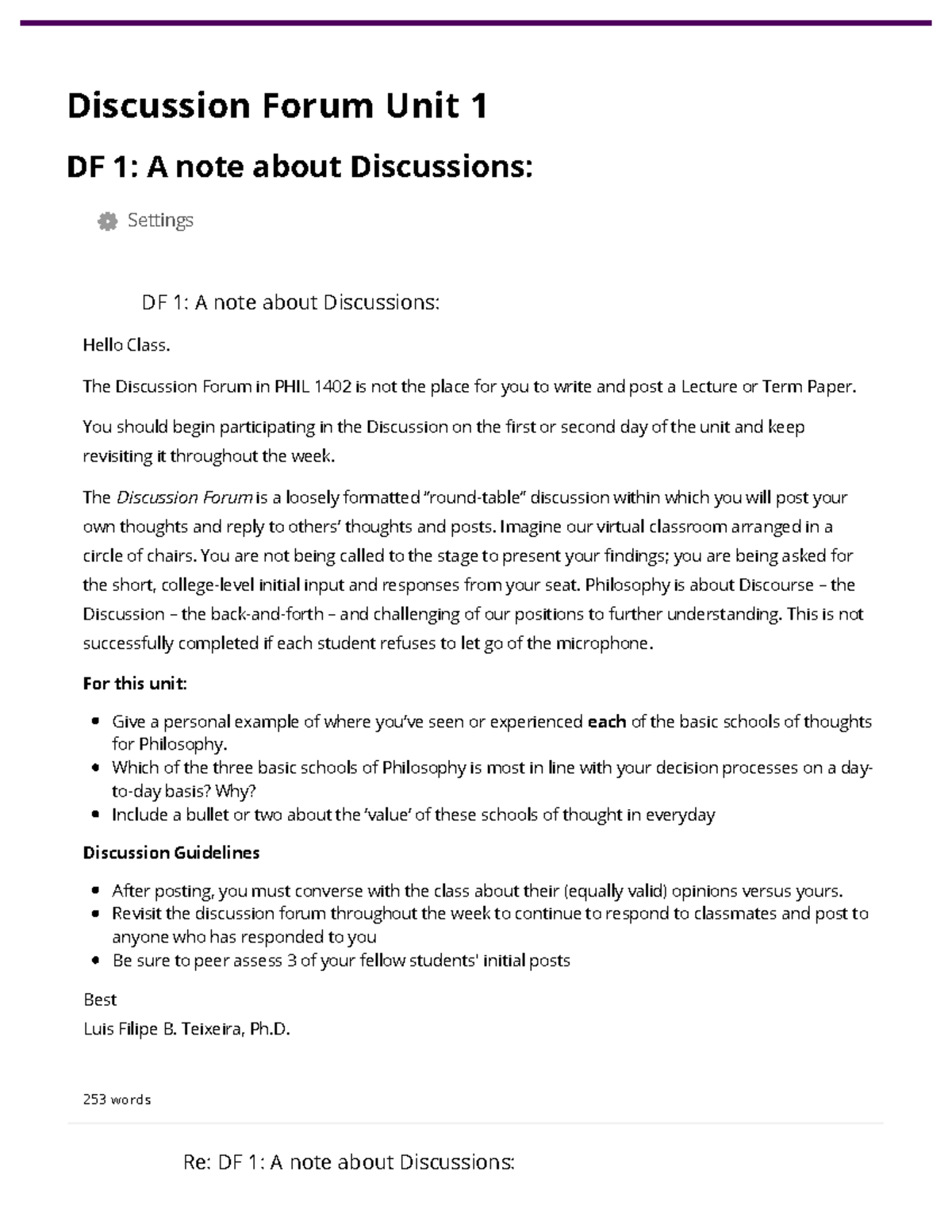 PHIL 1402 - AY2021-T5 DF 1 A note about Discussions - Discussion Forum ...