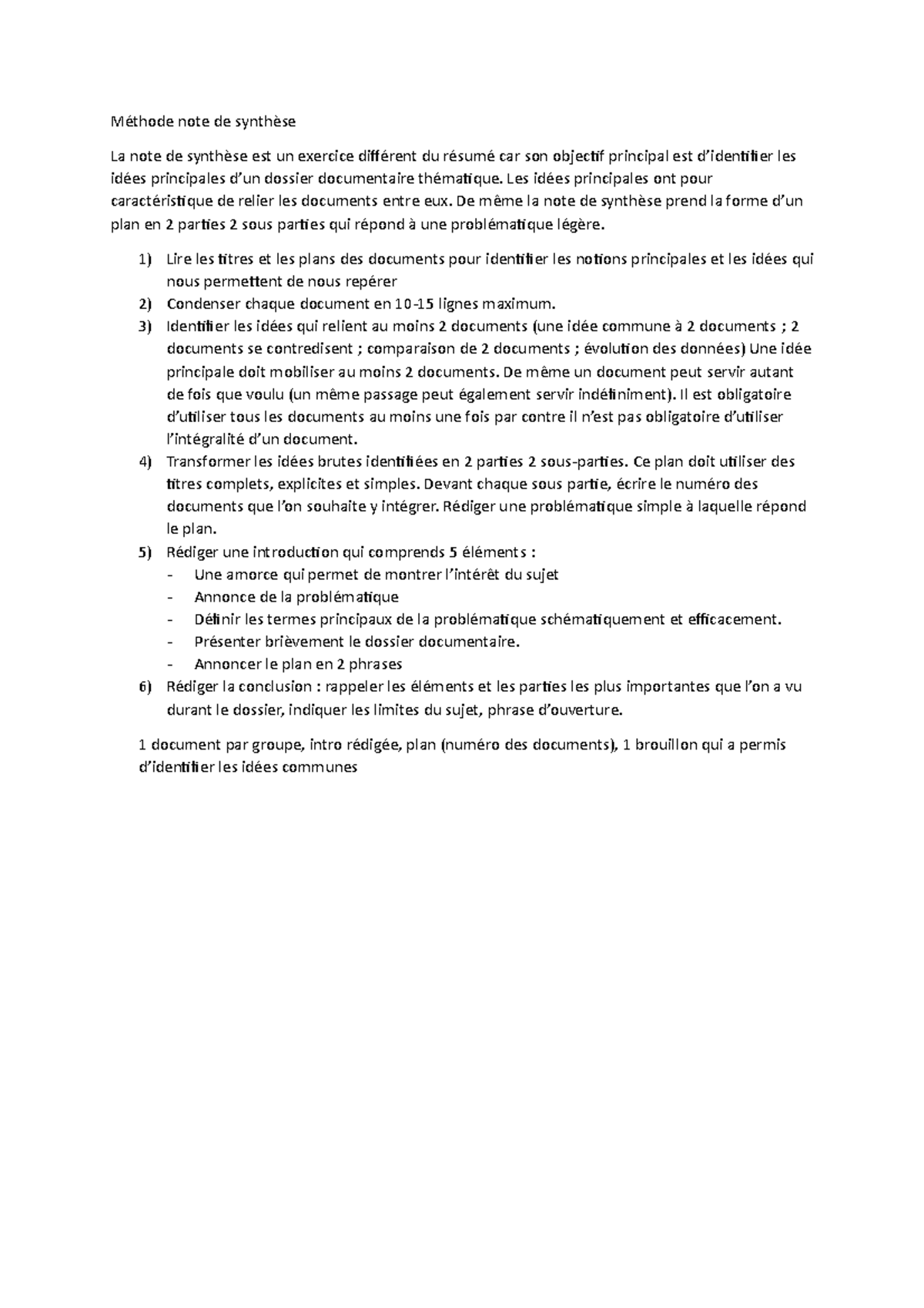 Méthode note de synthèse - Méthode note de synthèse La note de synthèse ...