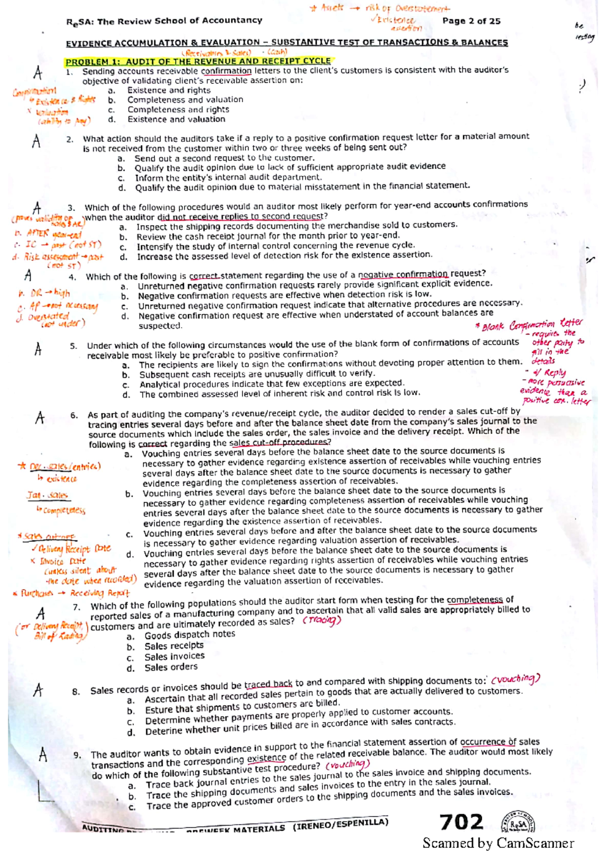 Aud PW Prob - Review for aud - Management 101 - Studocu