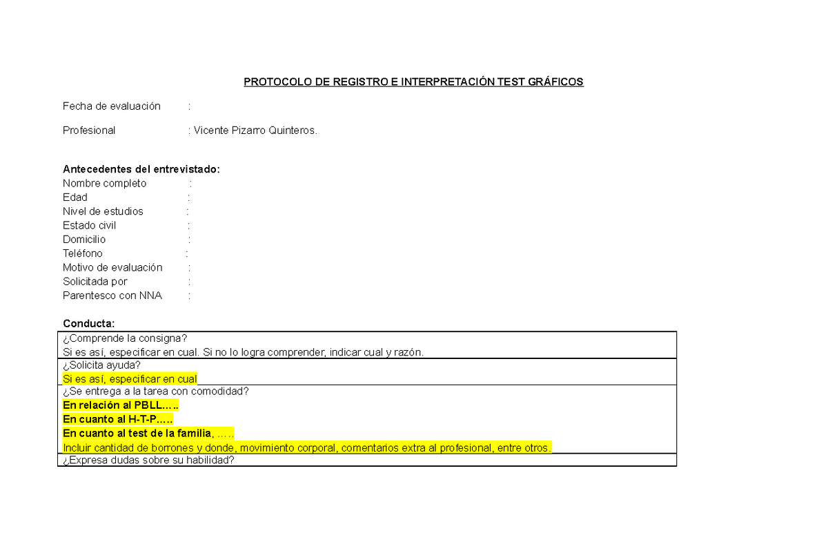 Interpretacion de test graficos adaptado para HTP-PBLL y Familia ...