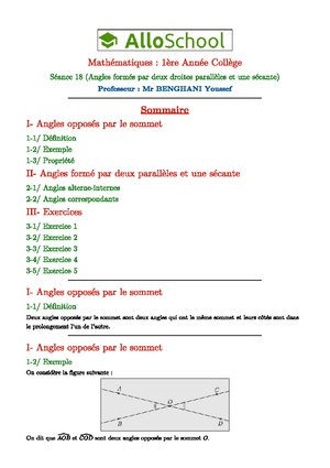 Math 1ac semestre 1 devoir 1 modele 1 1 - Annuaire-maths - Studocu