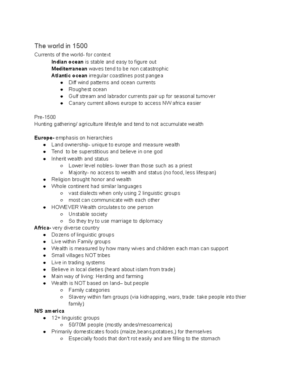 The world in 1500 - The world in 1500 Currents of the world- for ...
