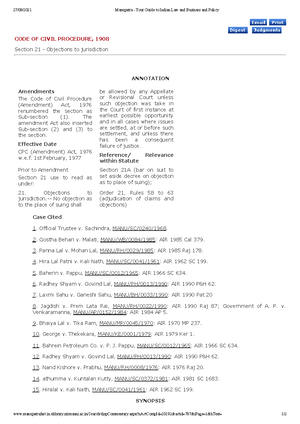 Section 20 commentary cpc - CODE OF CIVIL PROCEDURE, 1908 Section 20 ...