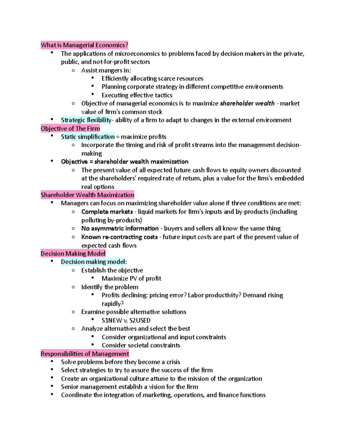 Chapter 1 - Professor Trudeau - What is Managerial Economics? The ...