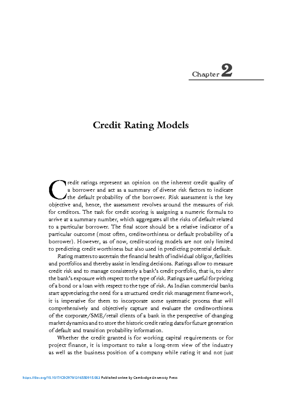Credit-rating-models - Chapter 2 Credit Rating Models C redit ratings ...