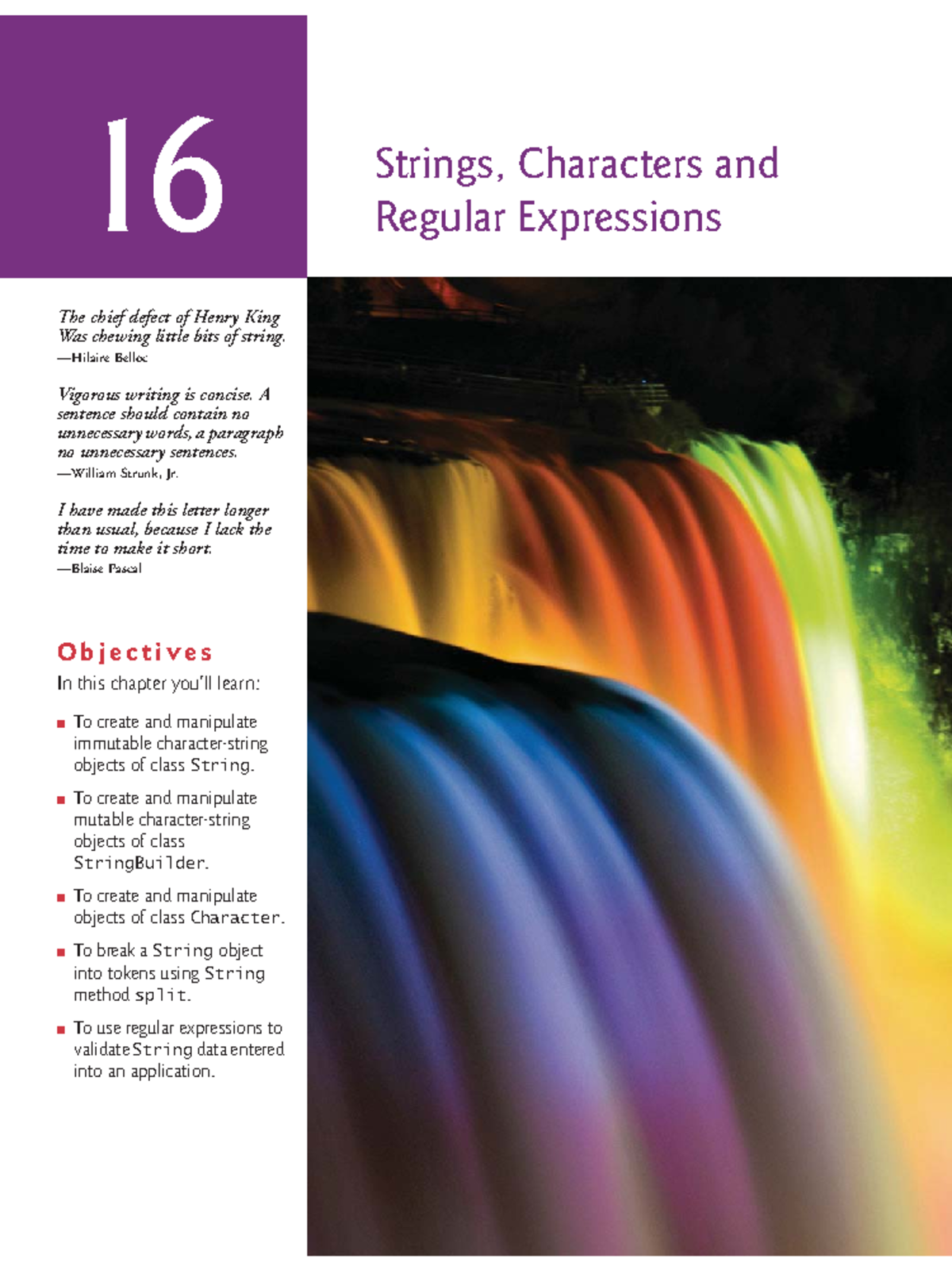 Chapter 16 - Strings, Characters and Regular Expressions - 16 The chief ...