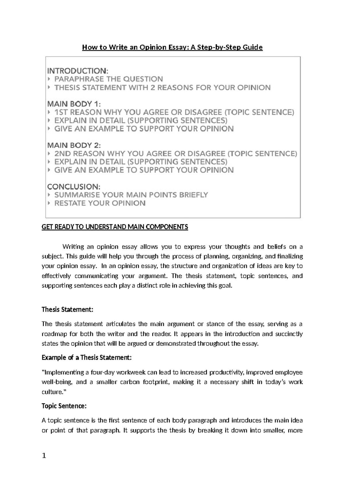 Document - How to Write an Opinion Essay: A Step-by-Step Guide GET ...