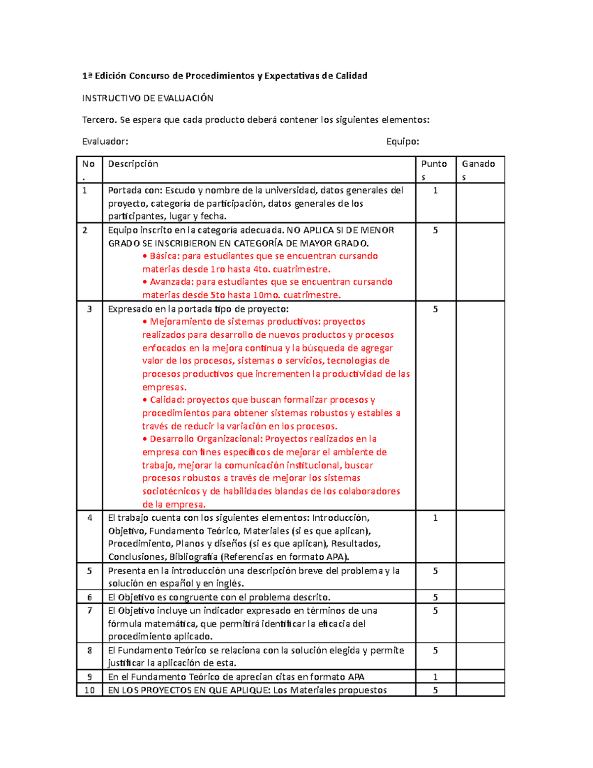 V1-rubrica documento - rubrica - 1ª Edición Concurso de Procedimientos ...