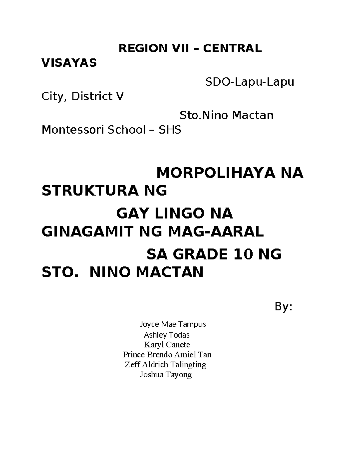 Region VII – Central Visayas - Introduction to Management - REGION VII ...