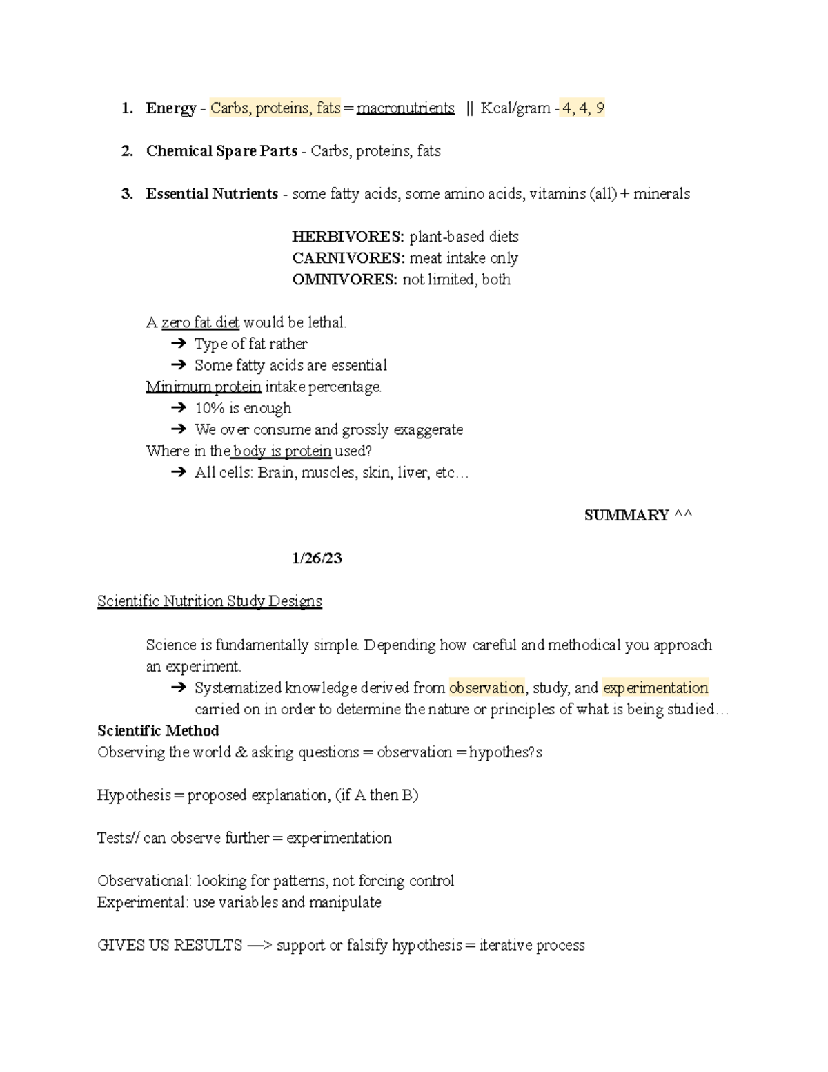 Nutritional Science Notes - Energy - Carbs, proteins, fats ...