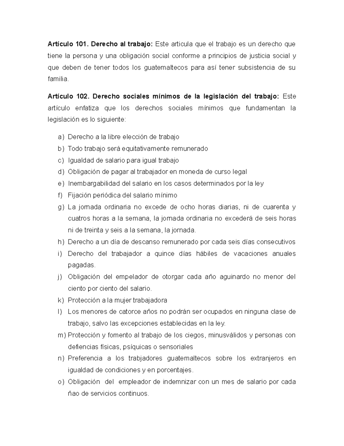 Aritculo 101 - sdfsdfdsf - Artículo 101. Derecho al trabajo: Este ...