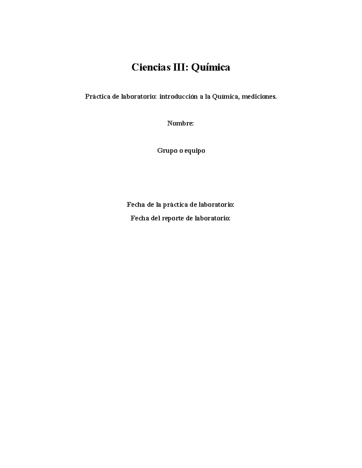 Chemistry laboratory practice 1 Measuring Spanish - para subir ...