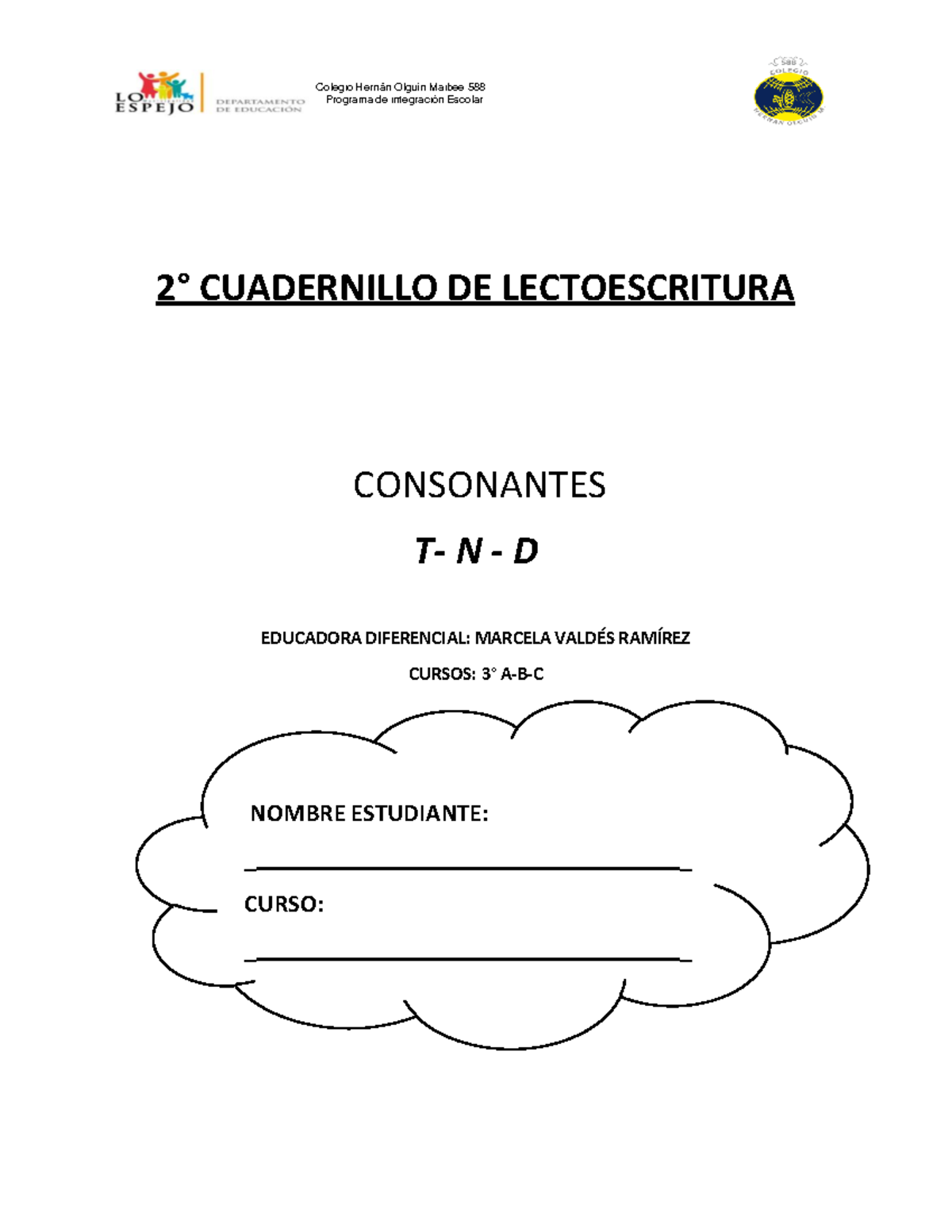2° Cuadernillo DE Lectoescritura Consonantes T - N - D 18-06-2021 PDF ...