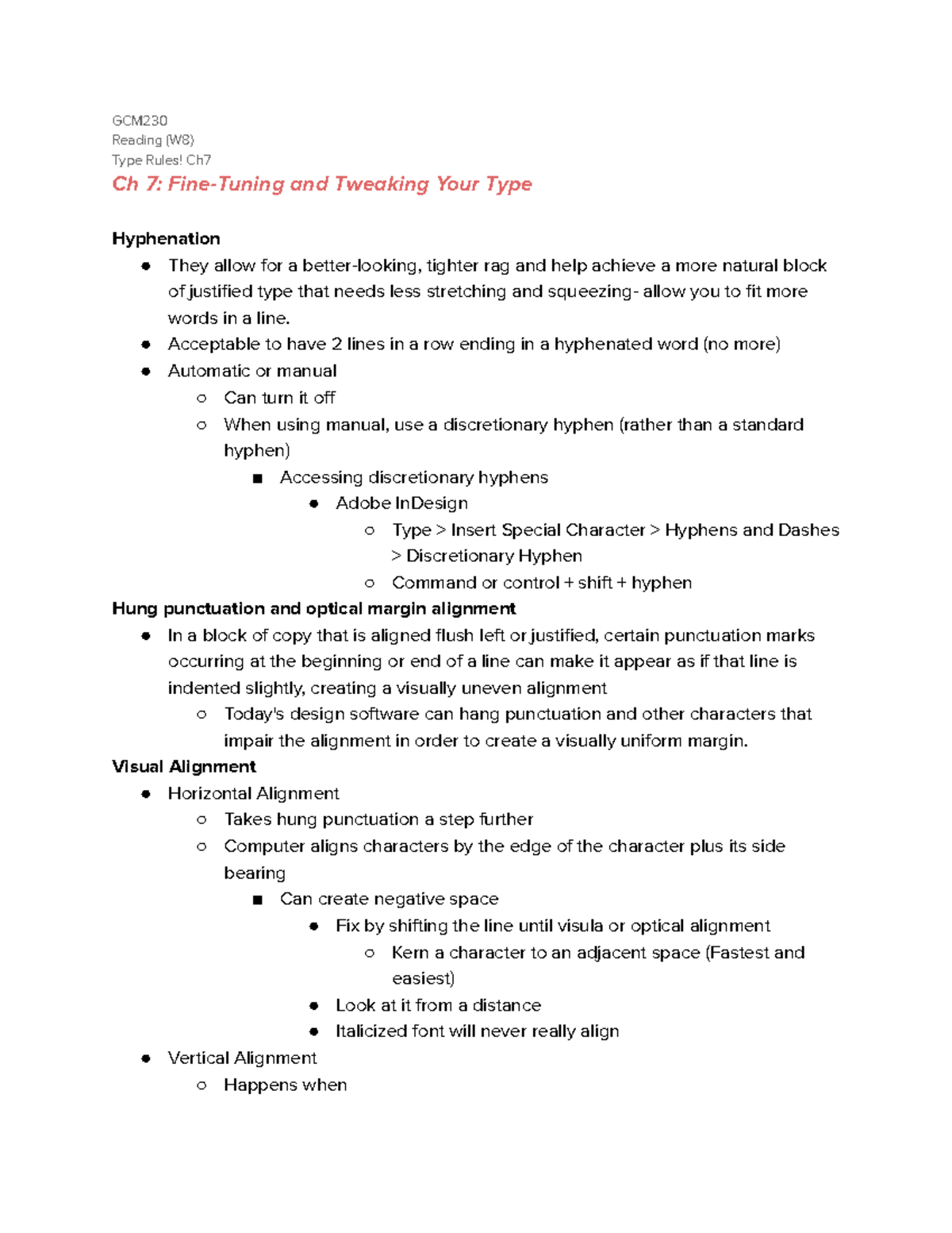 Fine-Tuning and Tweaking your Type (Ch 7) - GCM Reading (W8) Type Rules ...