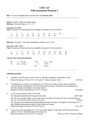 2022 CMY 117 Report Sheet Practical 3 Solubility - CMY 117 1/2 ...