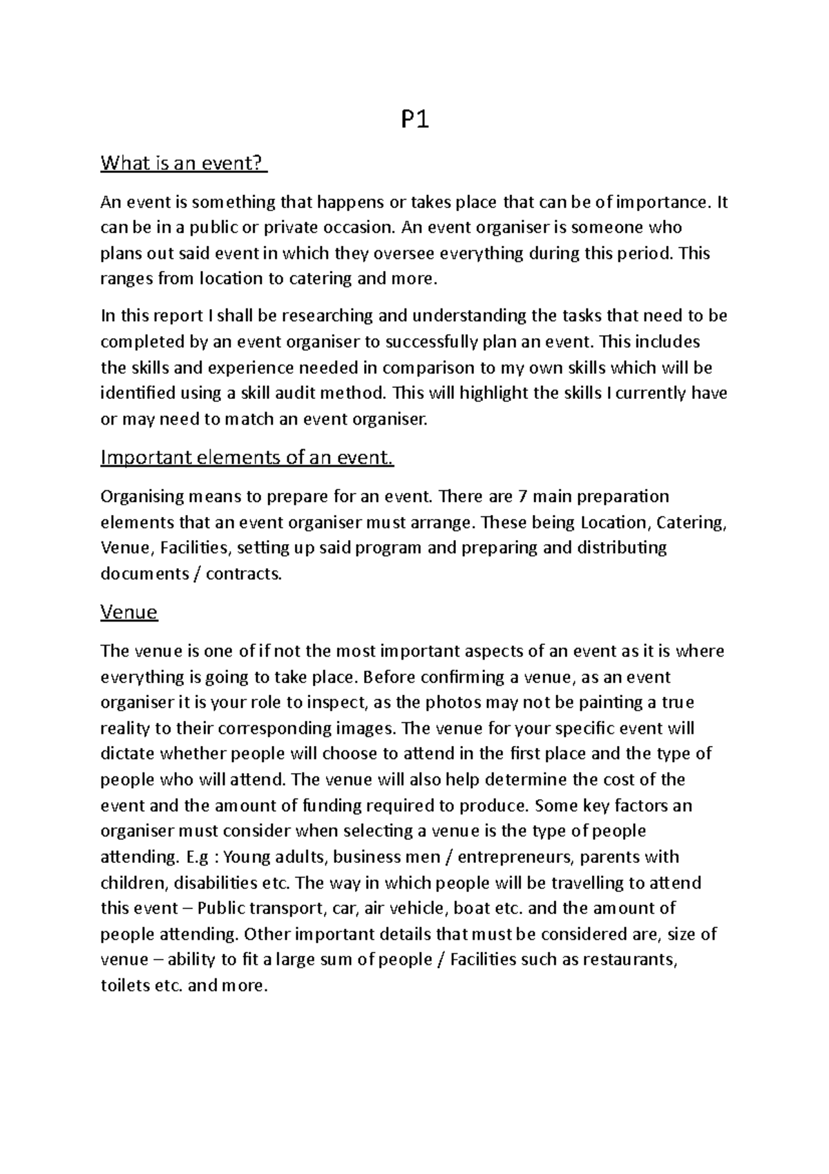 P1new - My p1 document on a description of an event handler and other ...