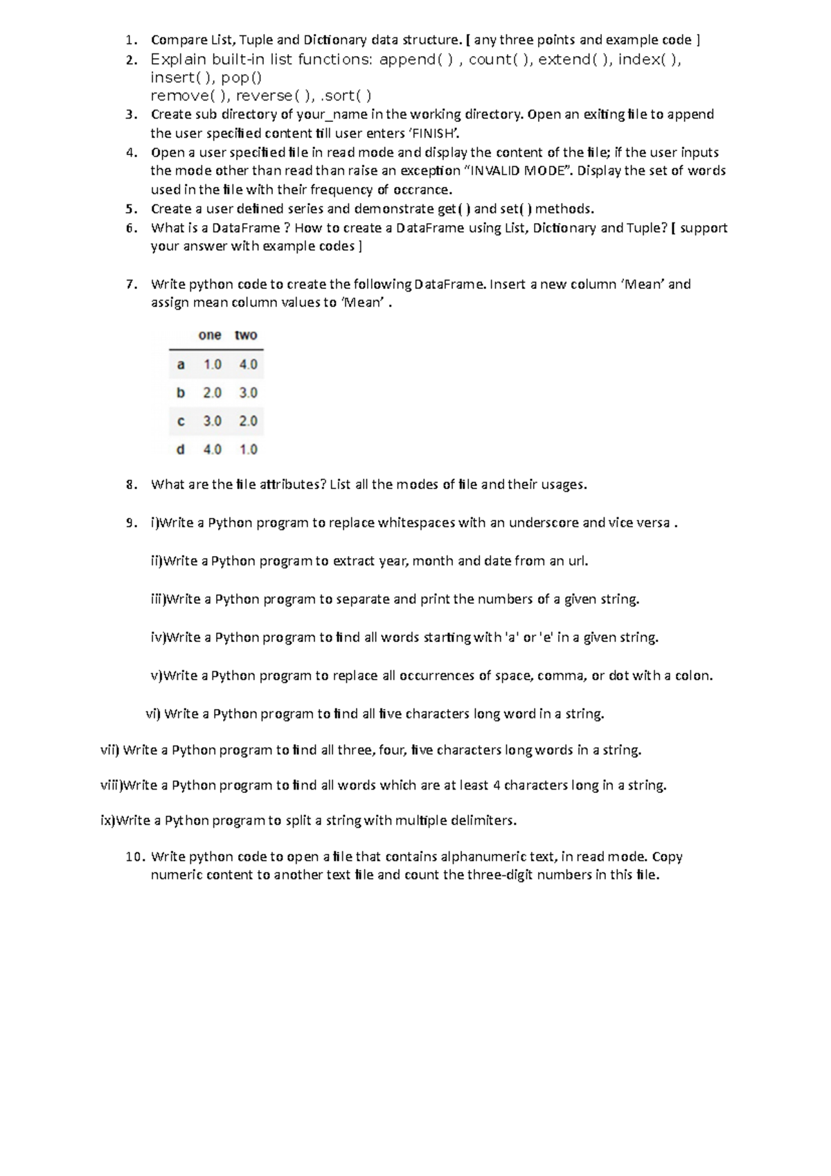 Assignmnet Questions-2 - Compare List, Tuple and Dictionary data ...