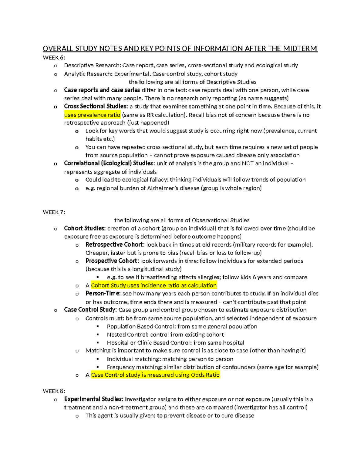 2801 Review - All info - OVERALL STUDY NOTES AND KEY POINTS OF ...