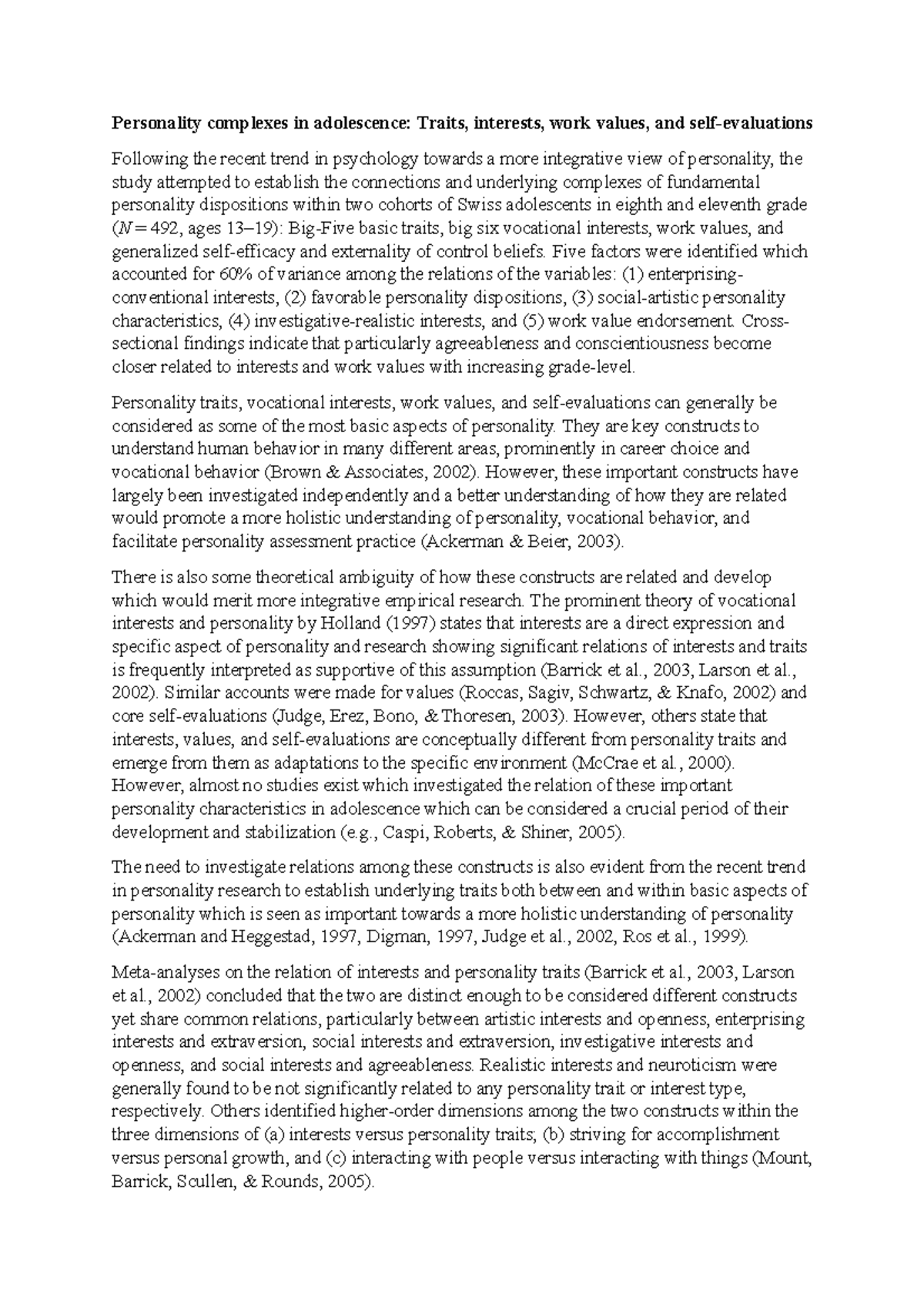 Personality Complexes In Adolescence Five Factors Were Identified personality-complexes-in-adolescence-five-factors-were-identified