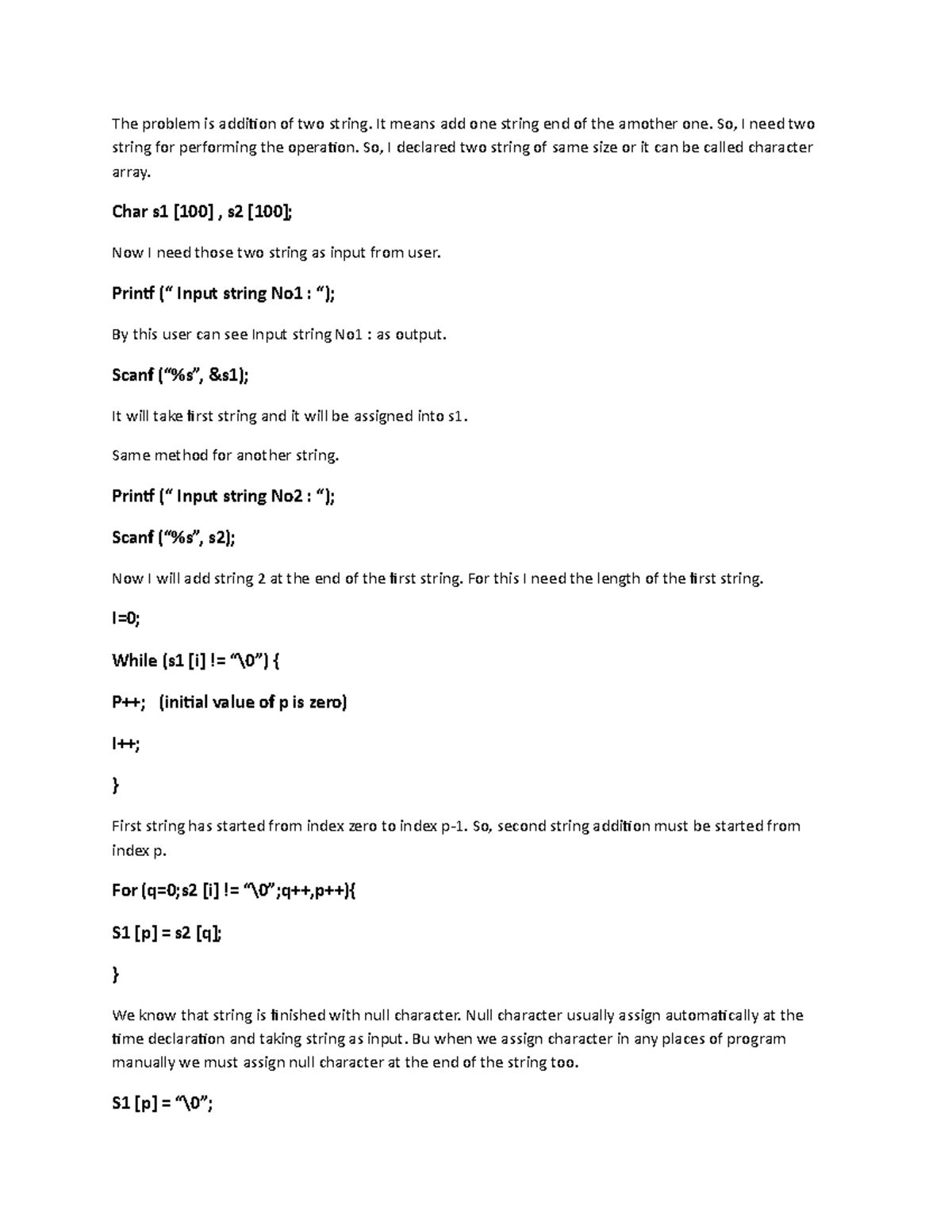 2a lecture 2001 the benifits - The problem is addition of two string ...