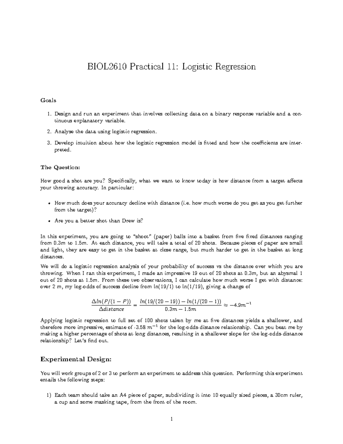 BIOL2610-prac11 - class notes - BIOL2610 Practical 11: Logistic ...