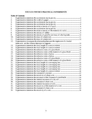 Ordinary Level Secondary Education Physi - ORDINARY LEVEL SECONDARY EDUCATION PHYSICS PRACTICALS ...