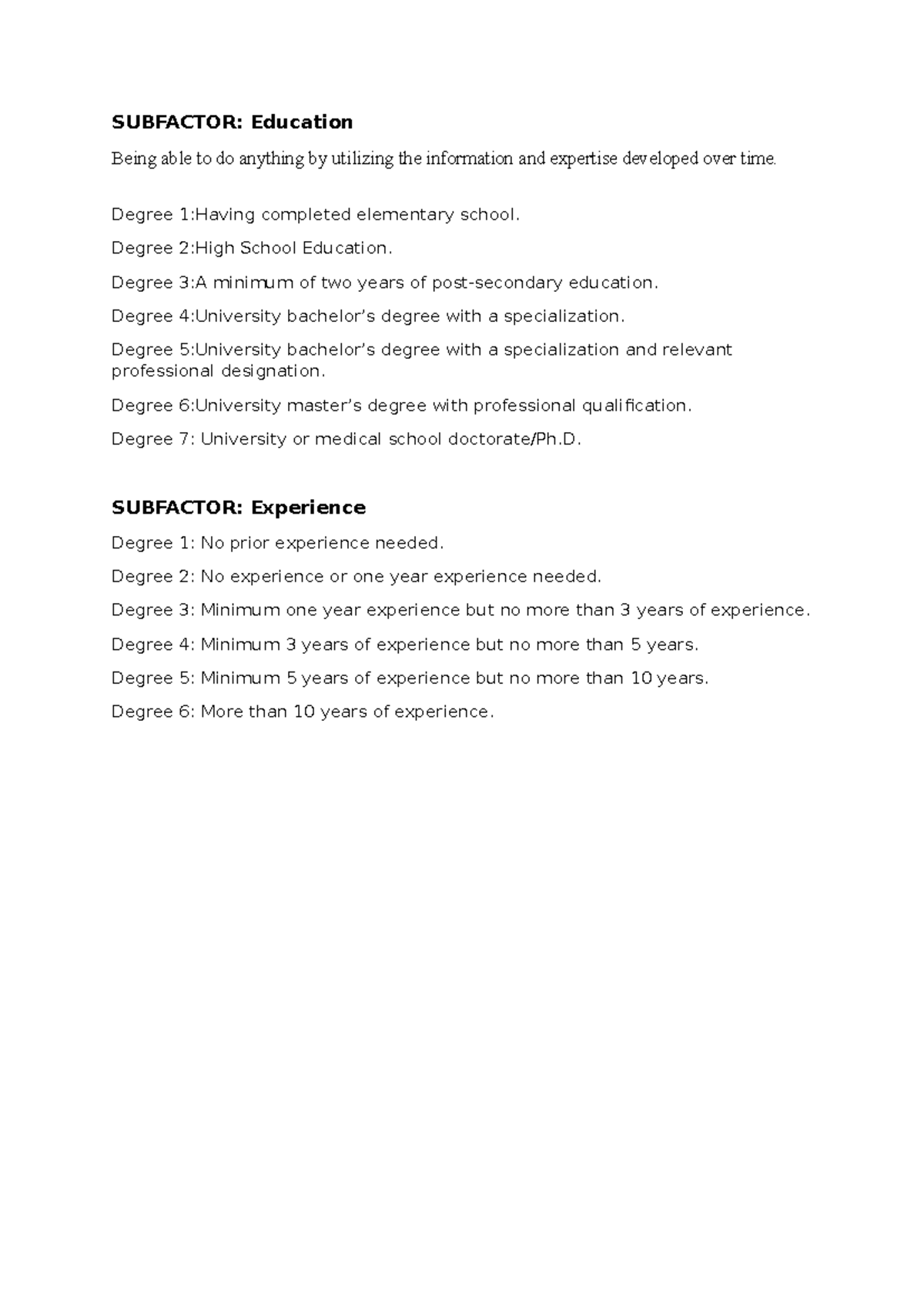 Section D Duplox - SUBFACTOR: Education Being able to do anything by ...