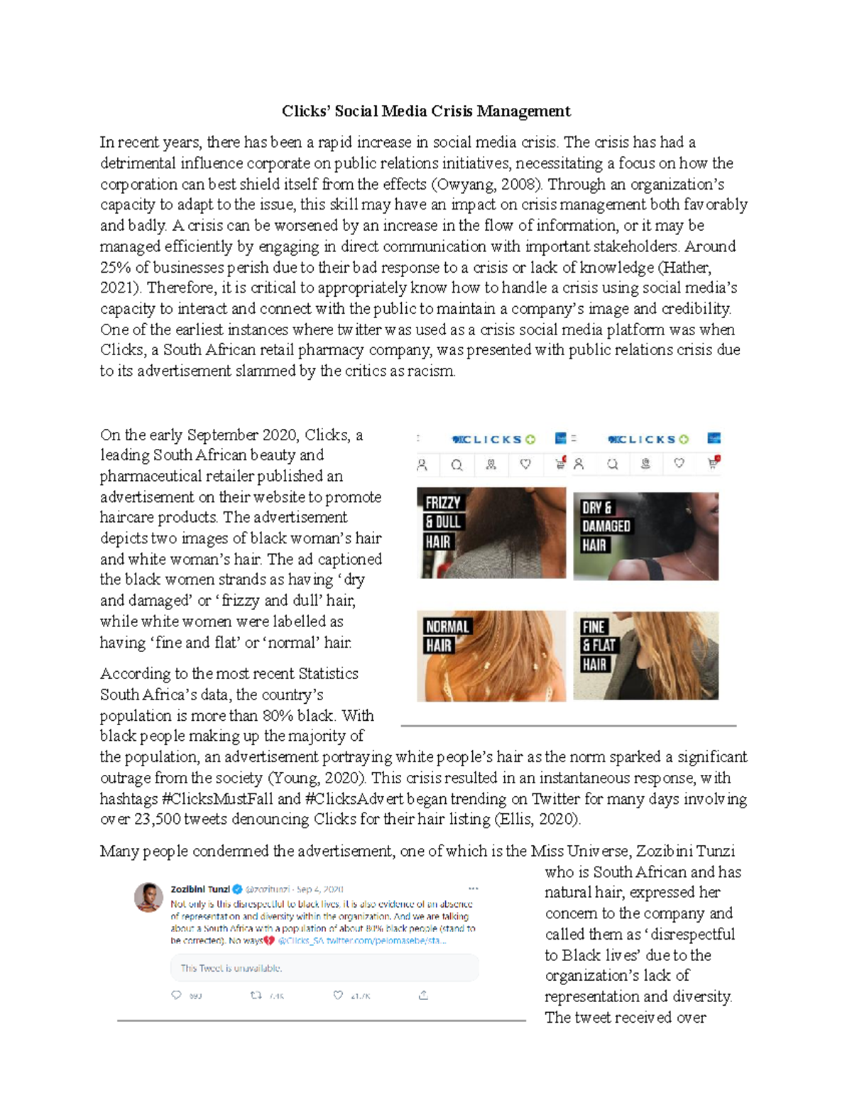 MMCC2100 PR & Soc Med Essay - Clicks’ Social Media Crisis Management In ...