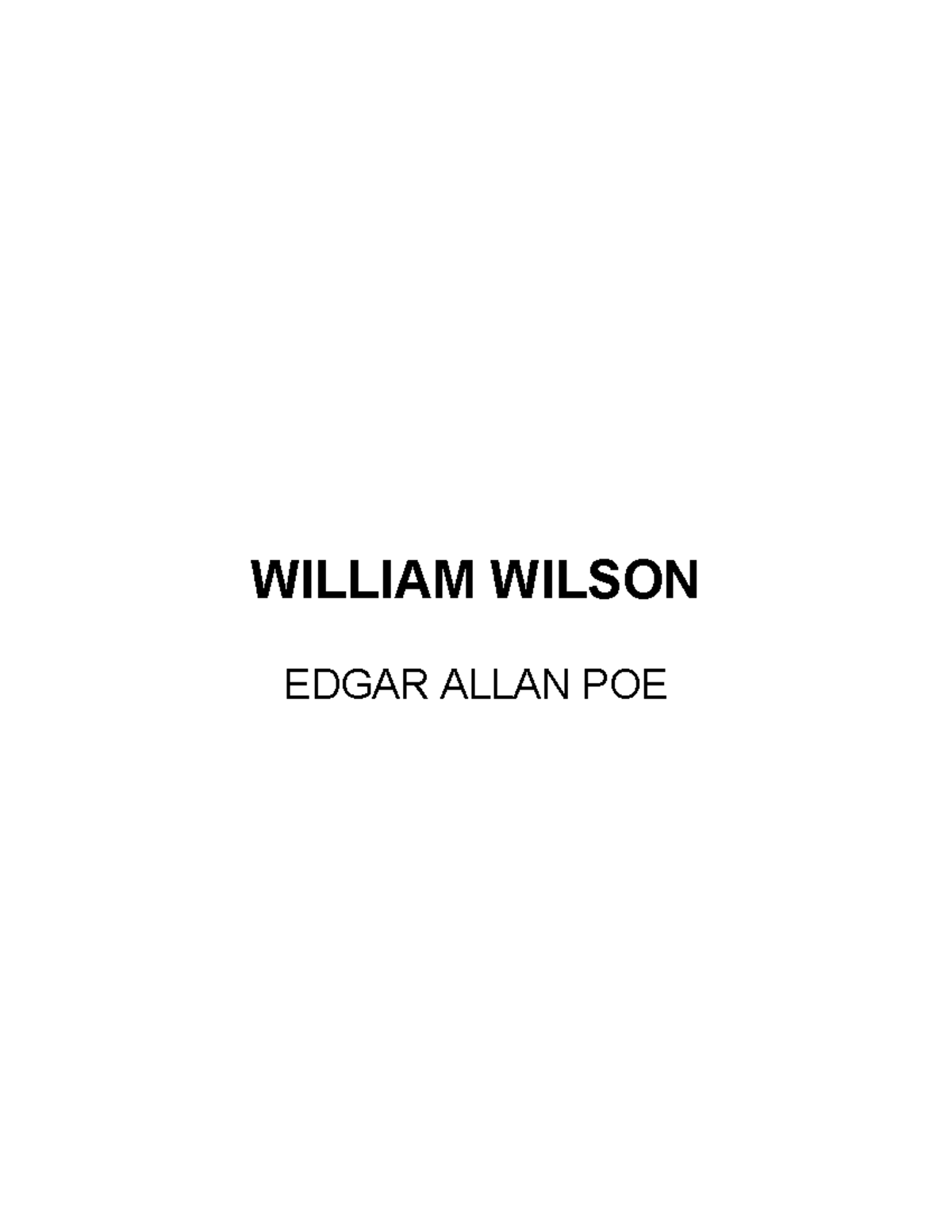 8. Poe - William Wilson - Edgar Allan Poe (1809-1849) fue un escritor ...