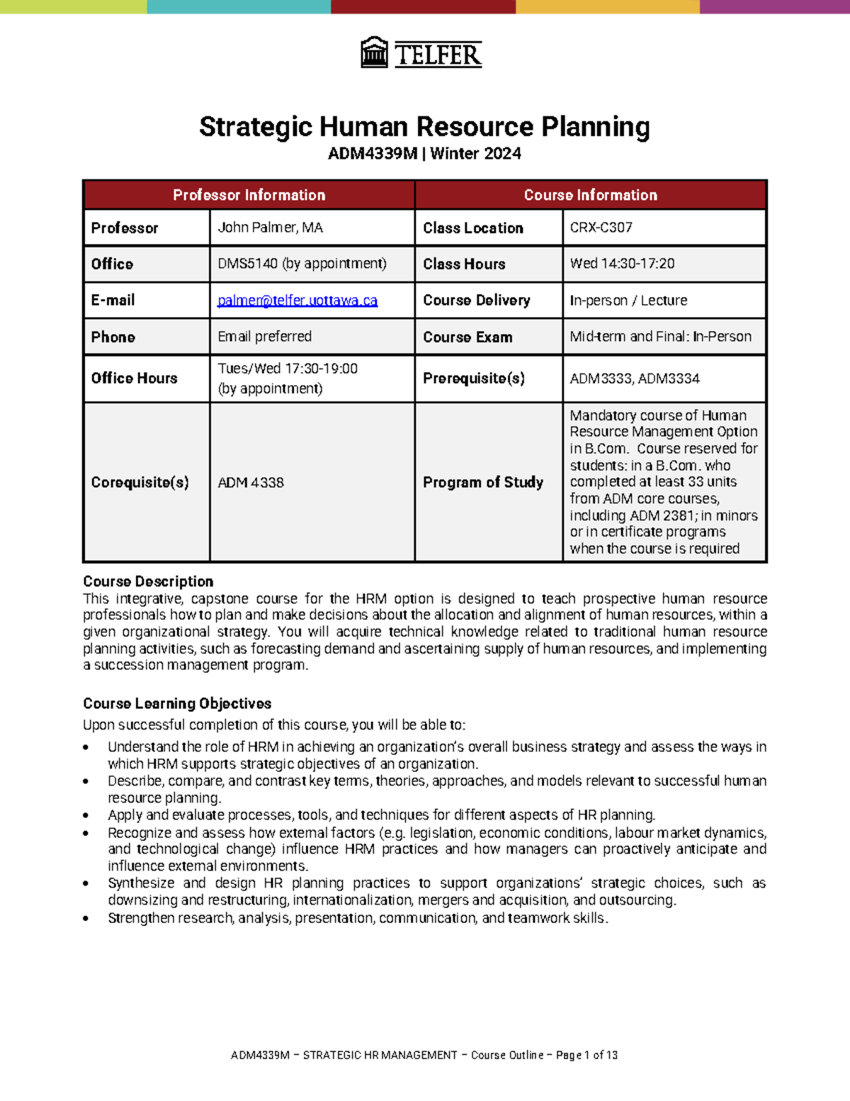 ADM4339-Winter 2024-Course-Outline-v2 - Strategic Human Resource ...