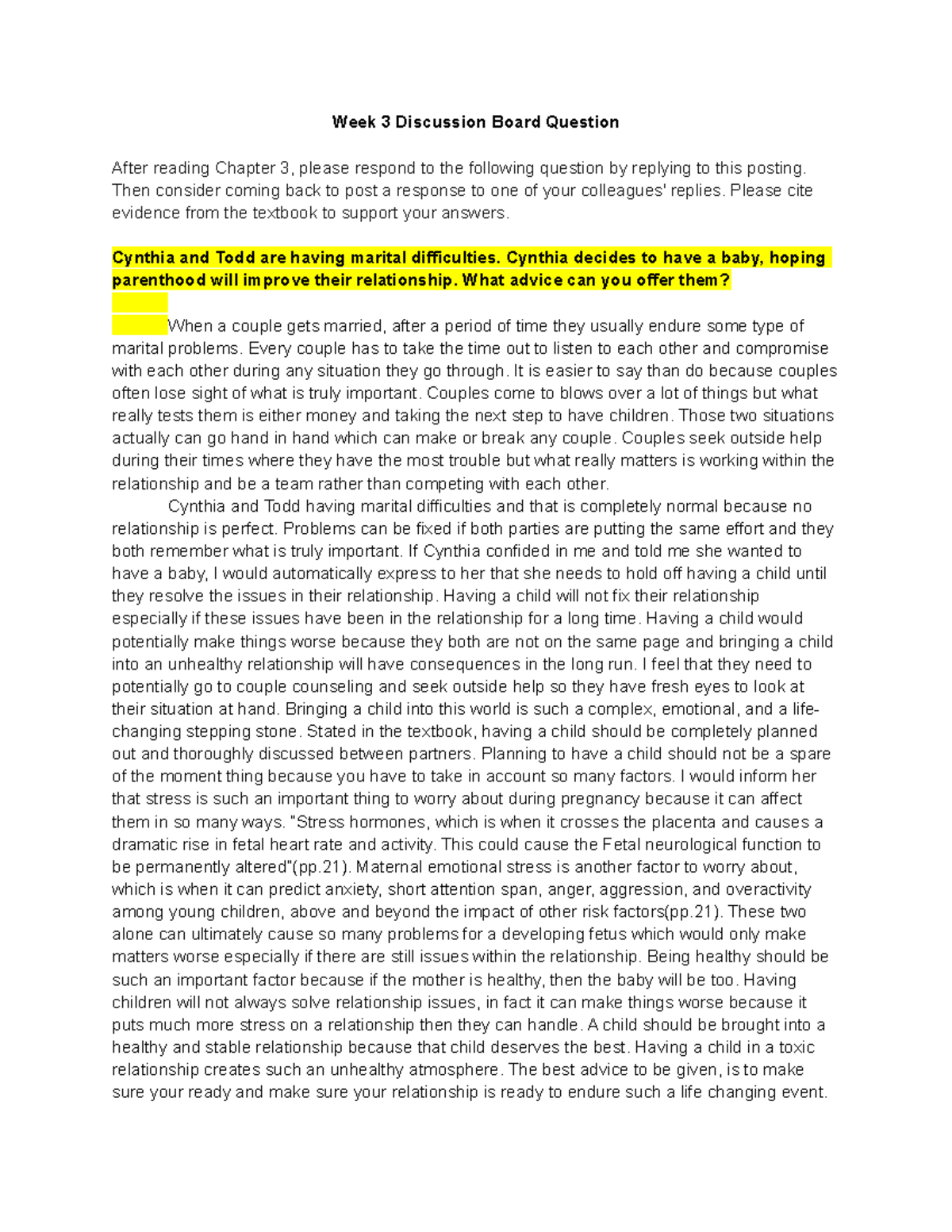 Psych 231 Discussion Board Question #3 - Week 3 Discussion Board ...