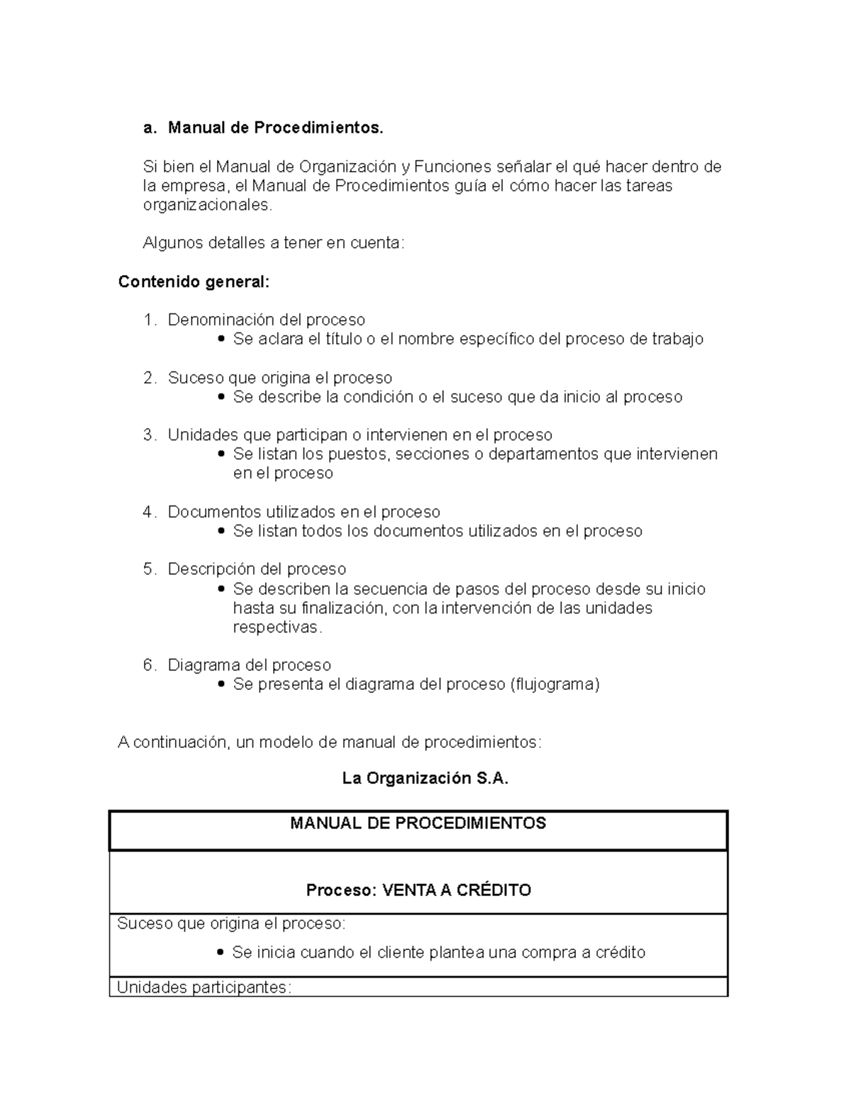 Capit. 4 - asfcsc - a. Manual de Procedimientos. Si bien el Manual de ...