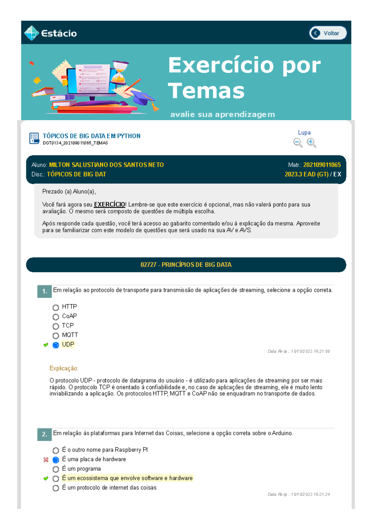 Princípios DE BIG DATA - Exercício por tema - Exercício por Temas ...