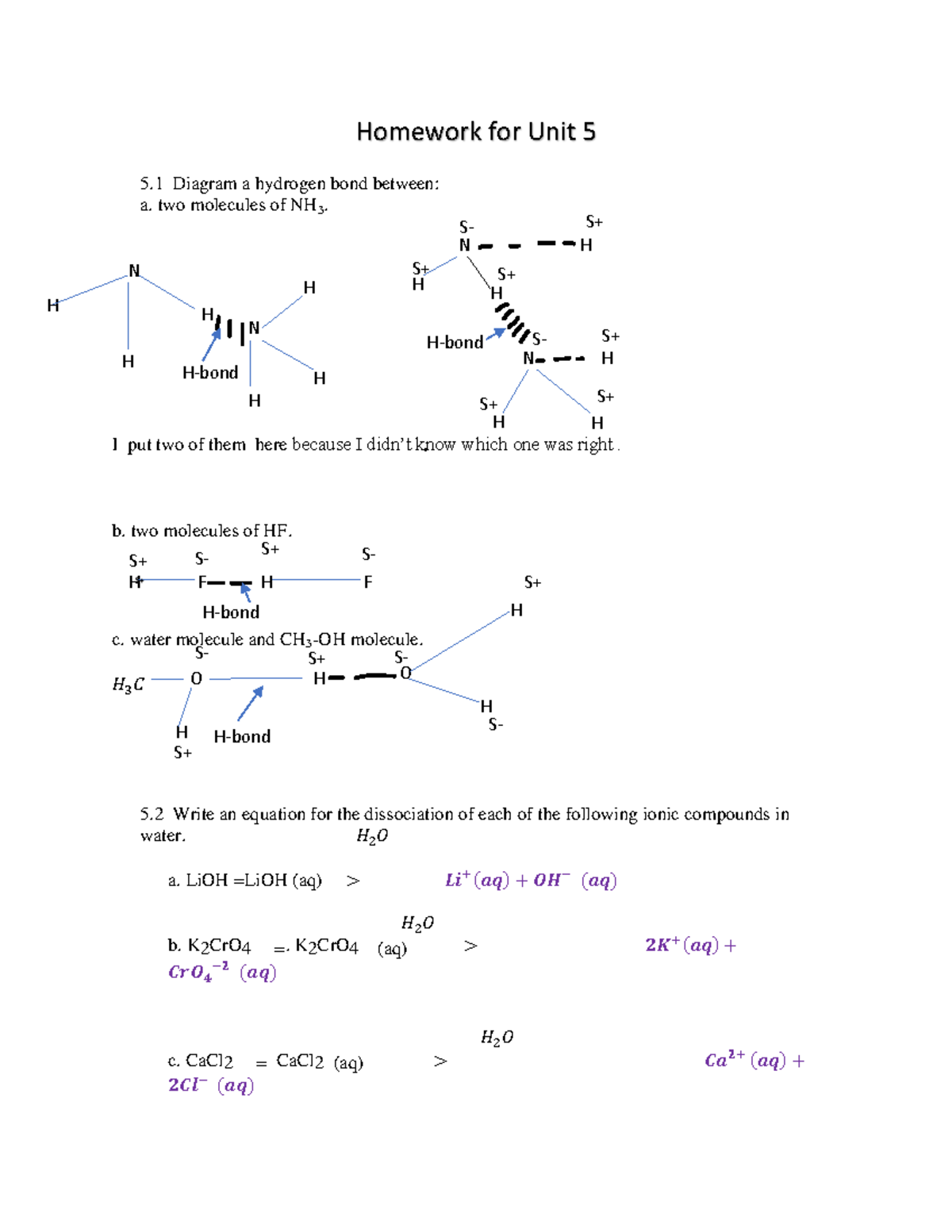 Homework Unit 5 the actually correct one - Homework for Unit 5 5 ...