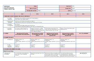 Lesson plan - lessson planning - Subject: Science Grade Level: Grade 6 ...