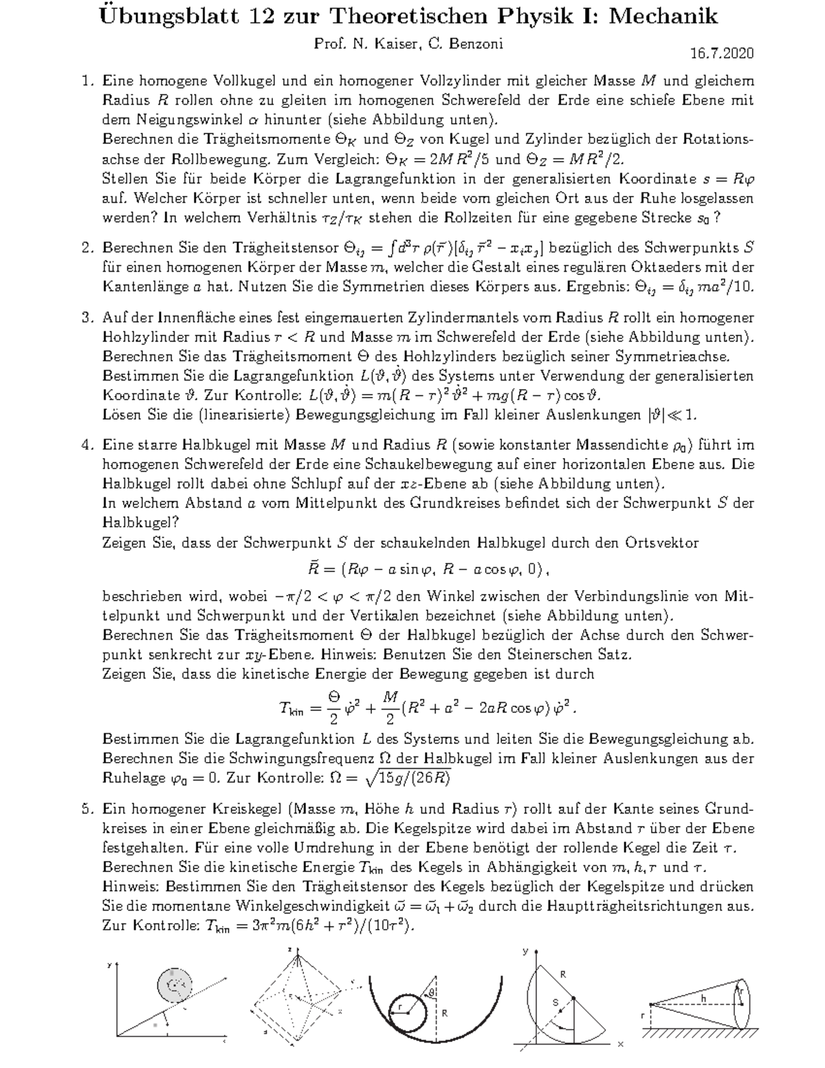 Mechan 12 - Theoretische Physik 1 (Mechanik) - TUM - Studocu