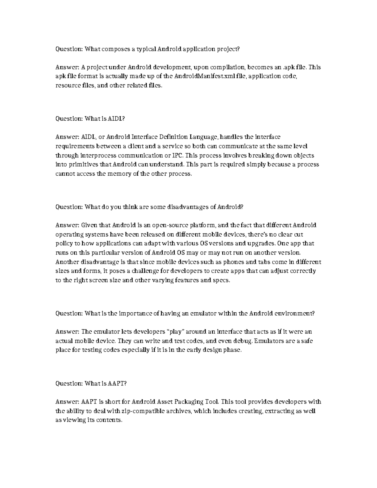 Adeptship kilimanjaro cmdr - Question: What composes a typical Android ...