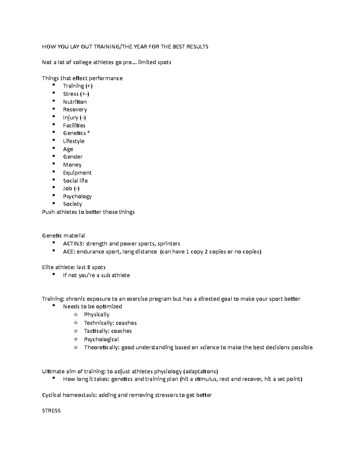 Periodization - dr taber lecture notes - HOW YOU LAY OUT TRAINING/THE ...