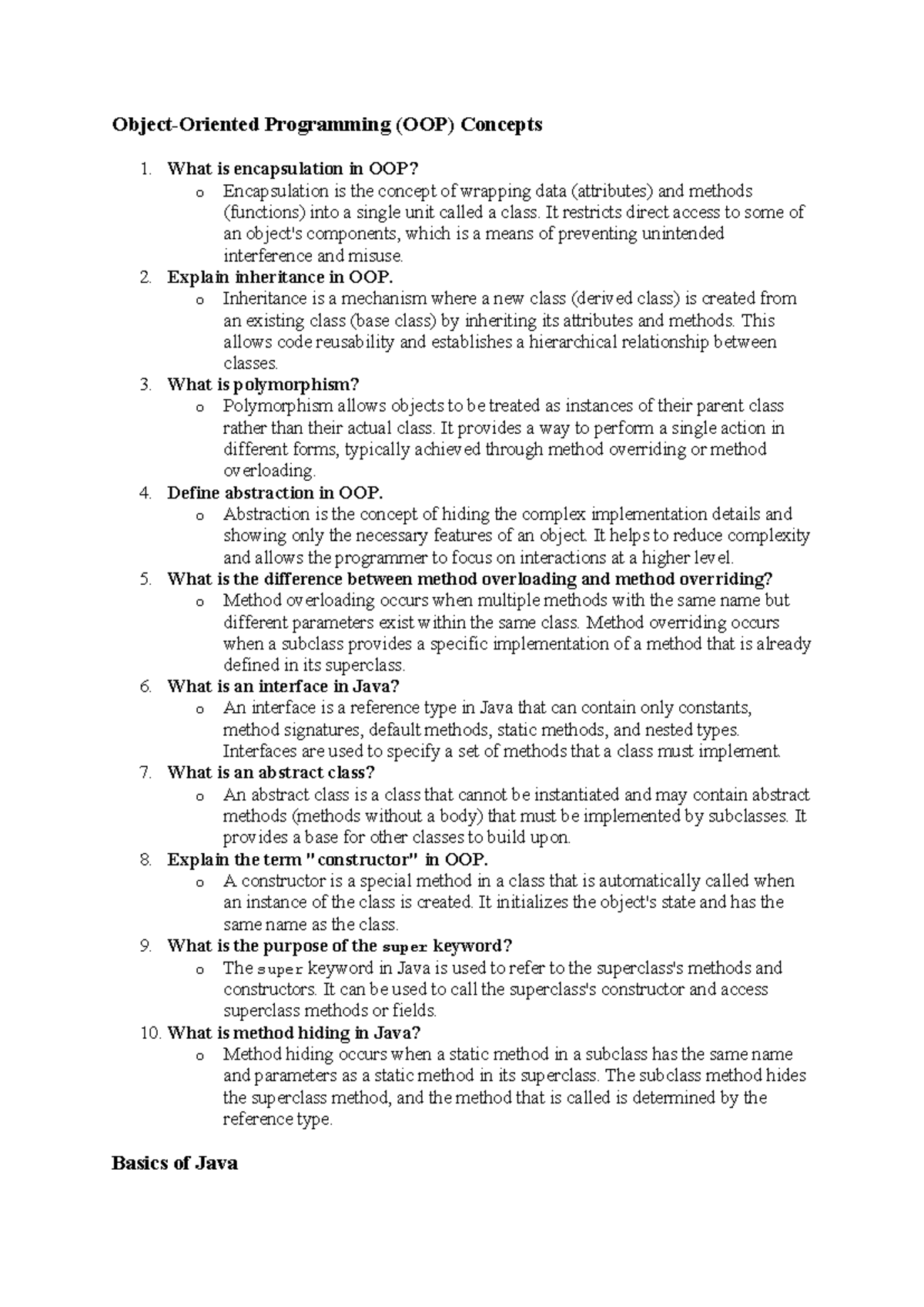 Object Oriented Programming Oop Concepts 2 Marks Object Oriented 8708