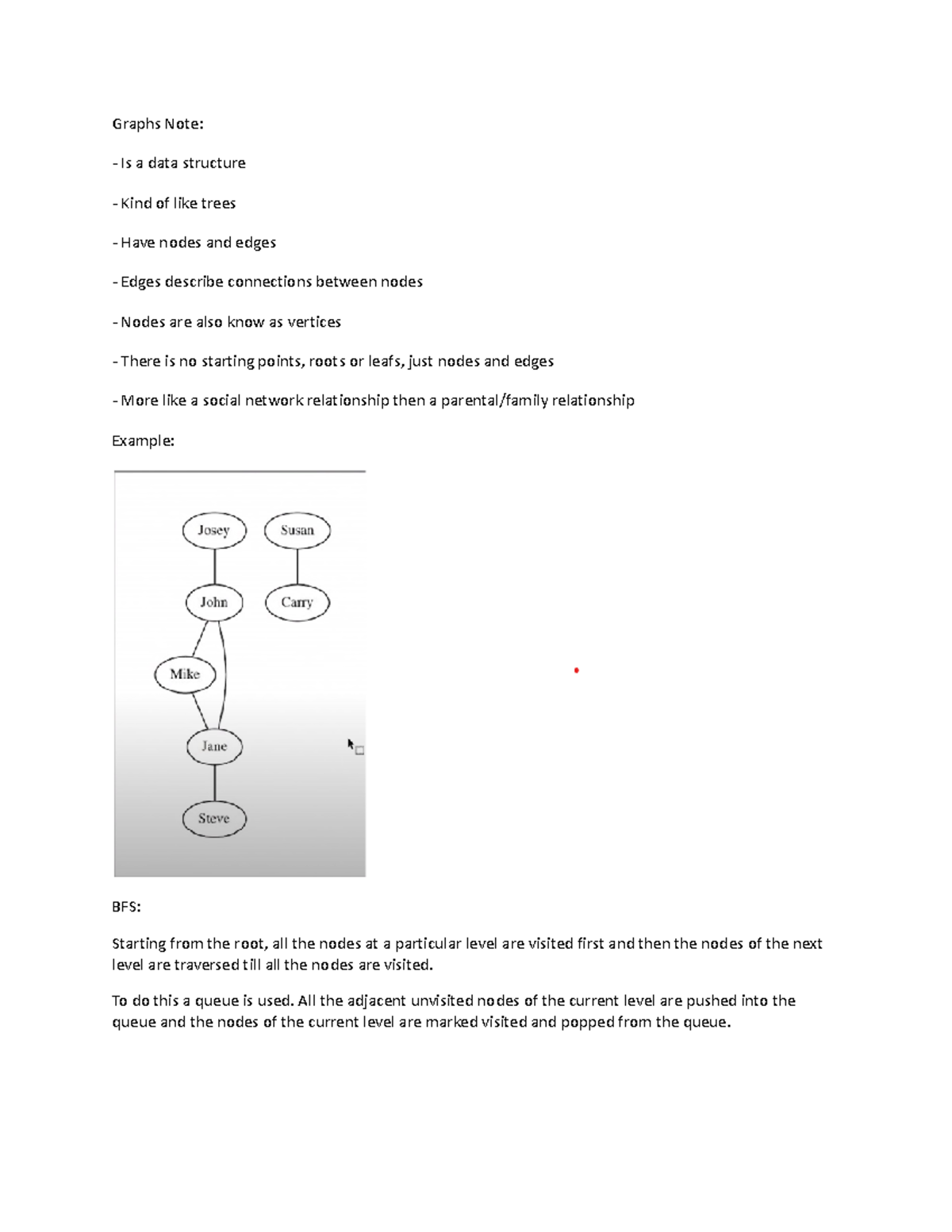 Graphs Note - Summary Data Structures SF - Graphs Note: Is a data structure Kind of like trees ...