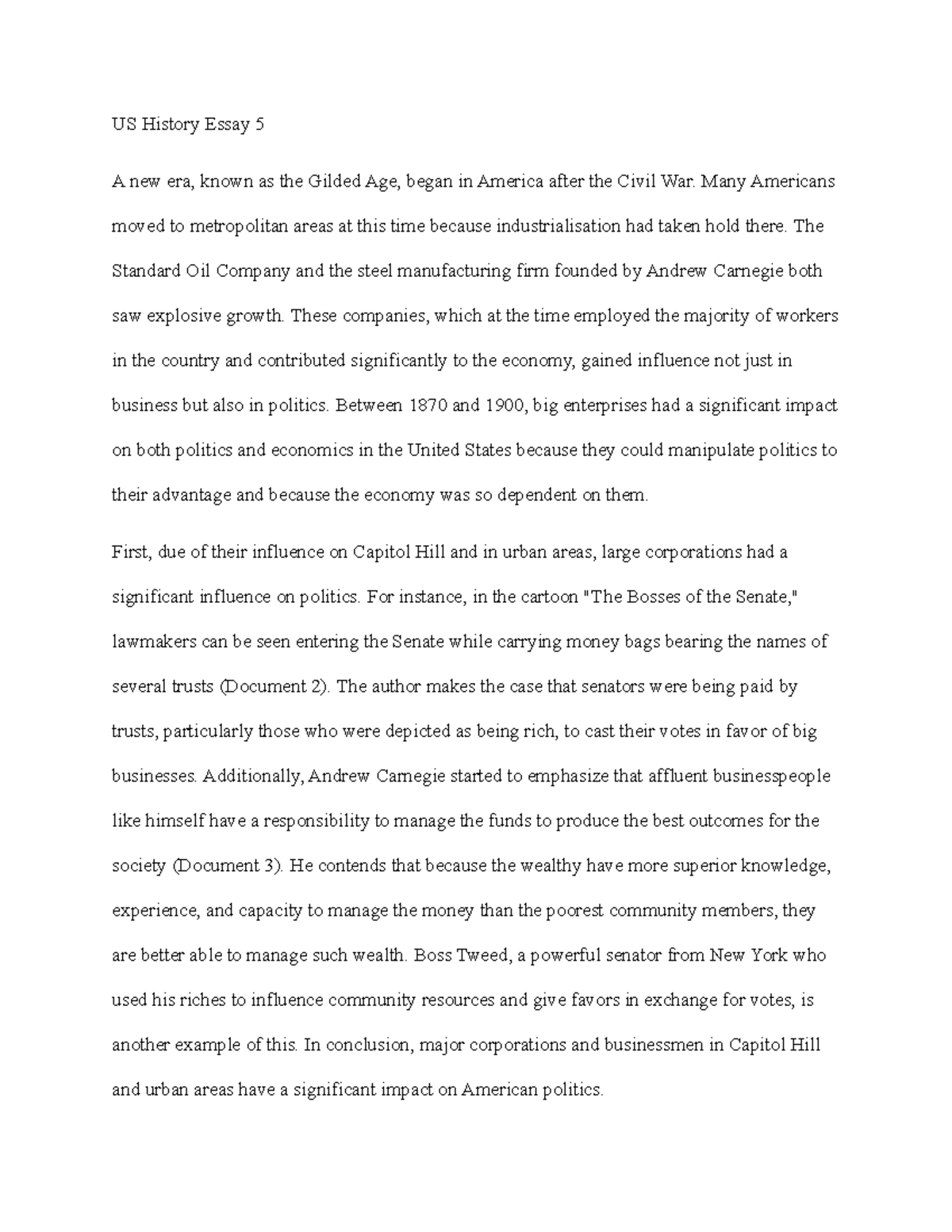 US History Essay 5 - Many Americans moved to metropolitan areas at this ...