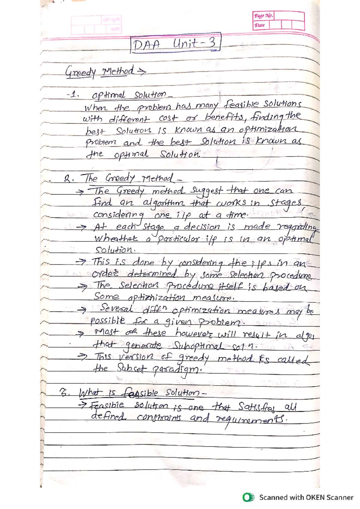 DAA unit 3 notes - unit III - Computer Engineering - Studocu