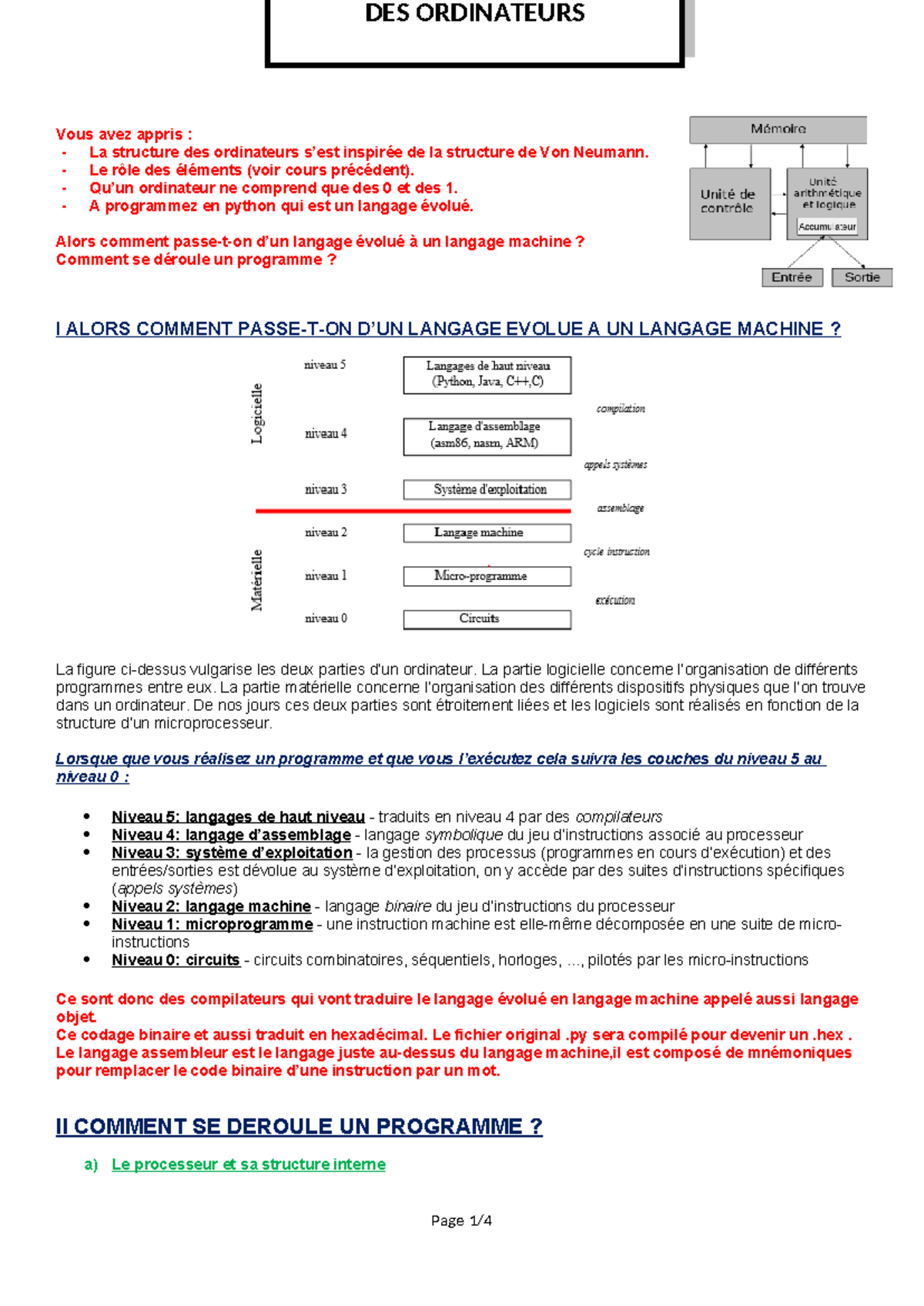 Partie 2 architecture matérielle de l'ordinateur - Vous avez appris ...
