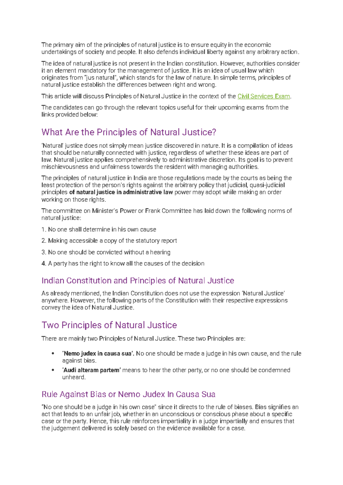Natural Justic - The primary aim of the principles of natural justice ...