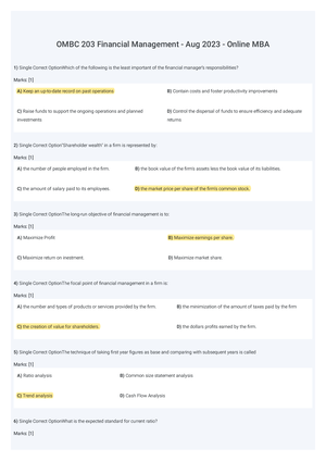 OMBC 202 MM - want to solve this mandatory assignment - 1 Choose the ...